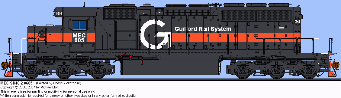 MEC SD40-2 #605 (Guilford Gray-Orange)